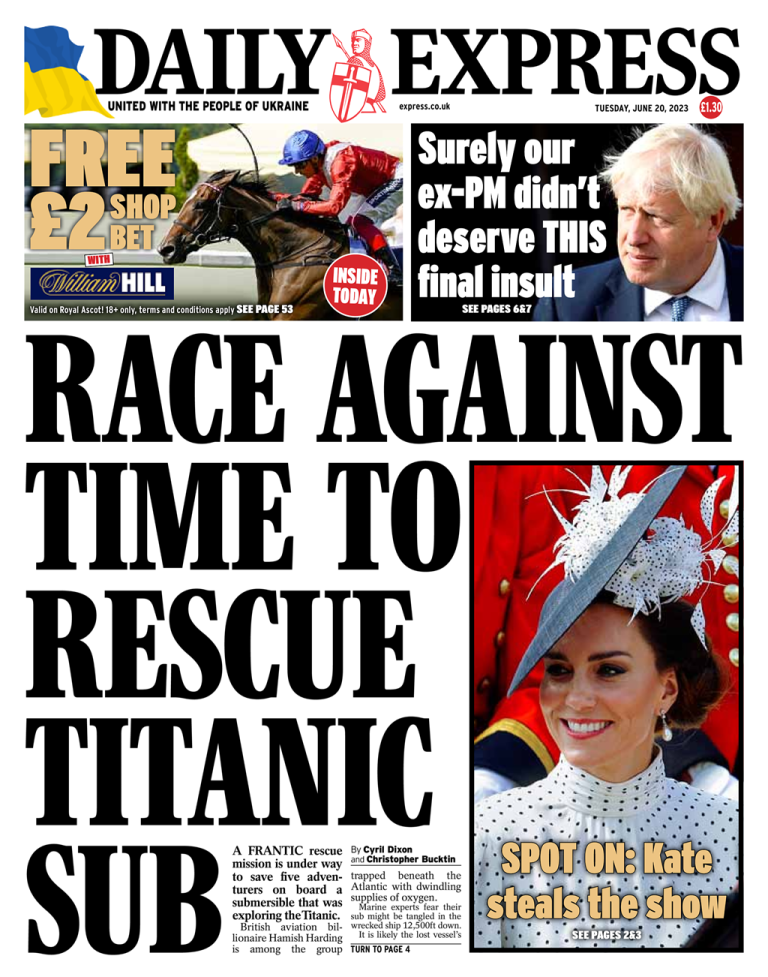 Daily Express Front Page 20th of June 2023 - Tomorrow's Papers Today!